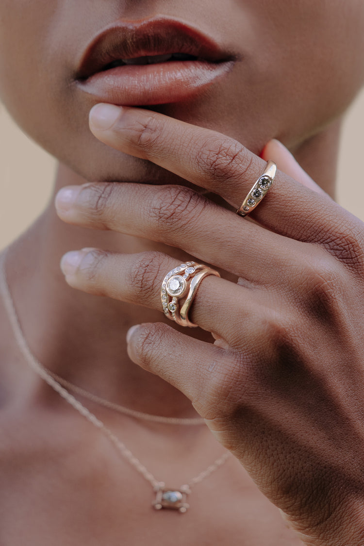 White Diamond Crown Theia Ring – M. Hisae