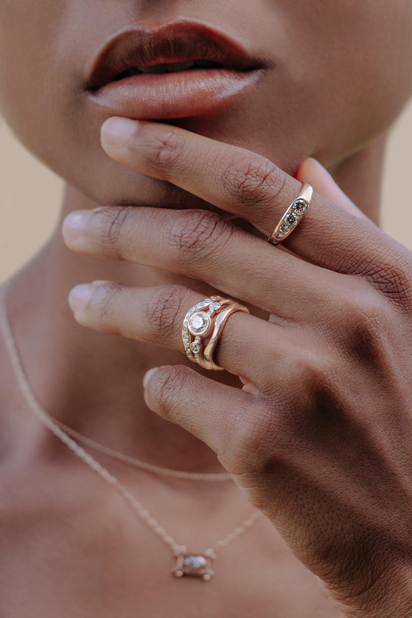 White Diamond Crown Theia Ring – M. Hisae